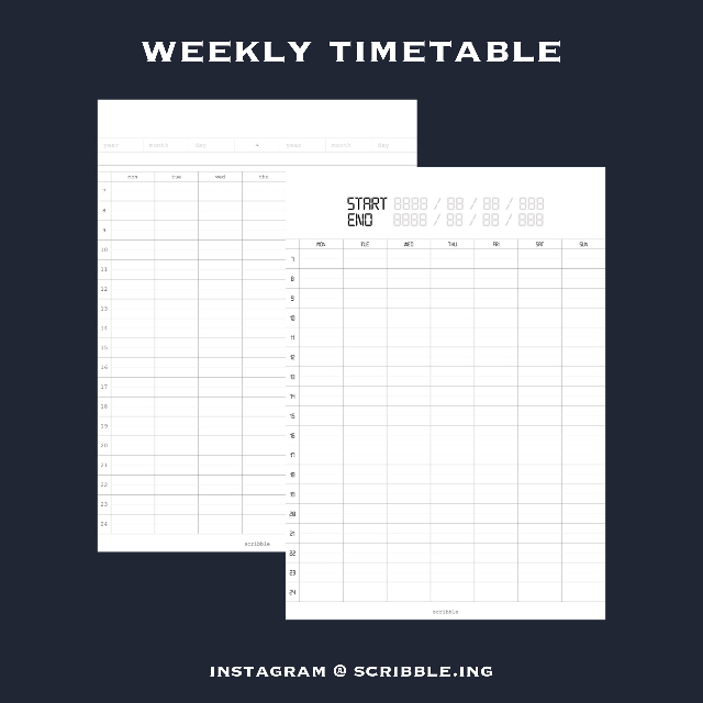 [scribble] weekly time table (scribble) - TMM 페이퍼